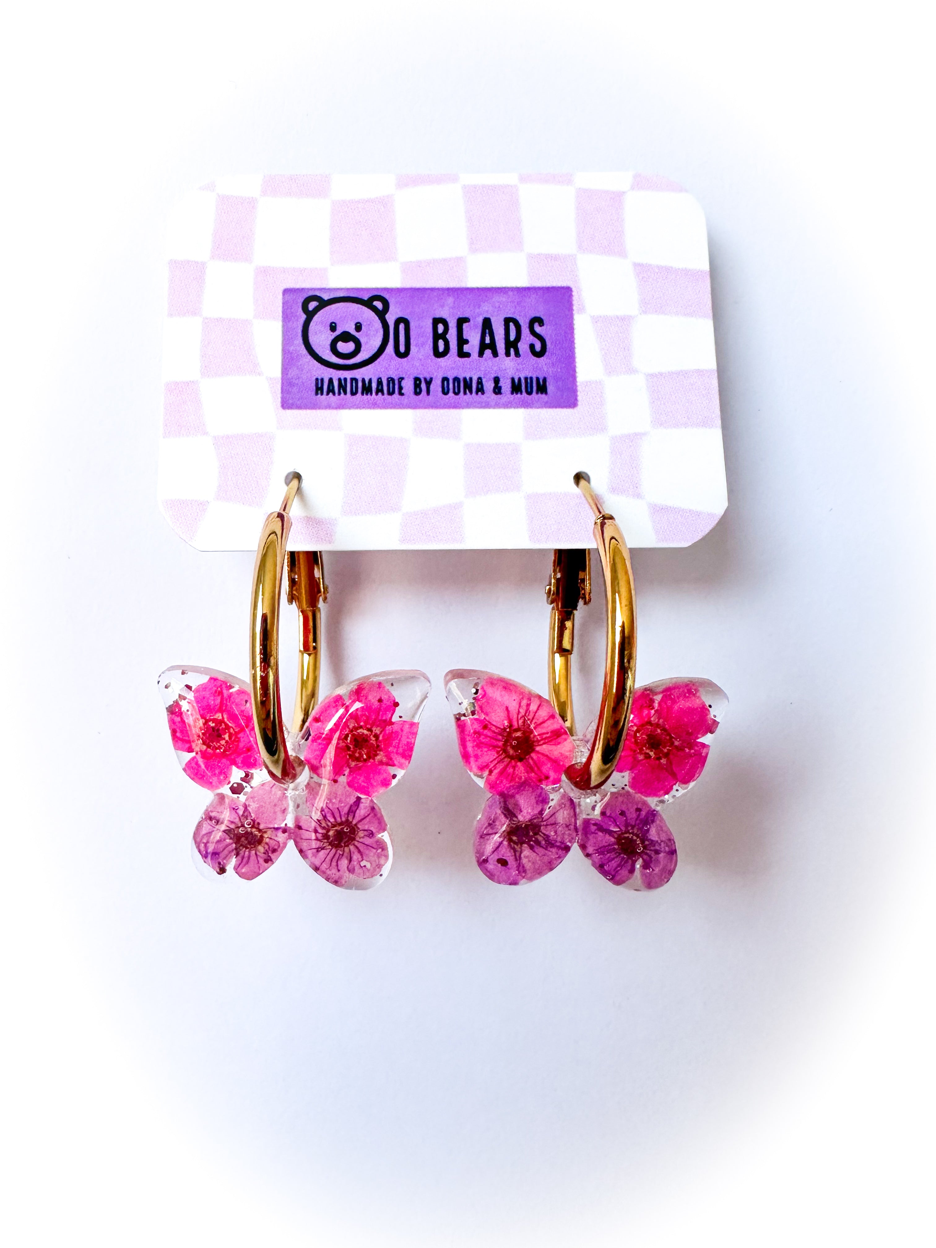 Pink Butterfly Hoops – Oo Bears